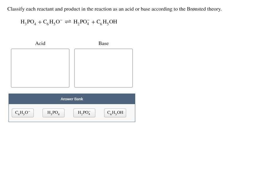 Solved Classify each reactant and product in the reaction as | Chegg.com Solved Classify each reactant and product in the reaction as | Chegg.com