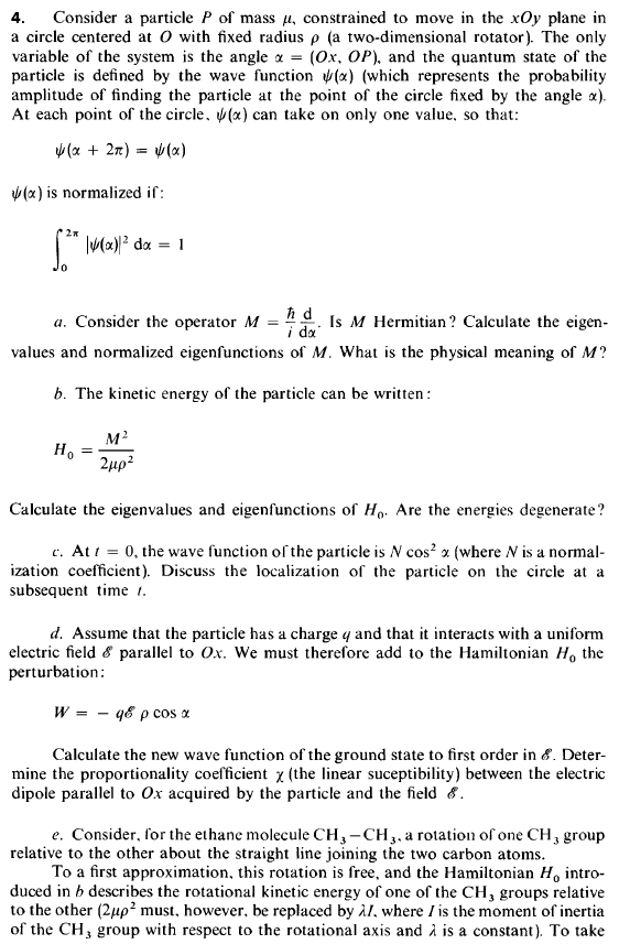 Solved 4 Consider A Particle P Of Mass μ Constrained To