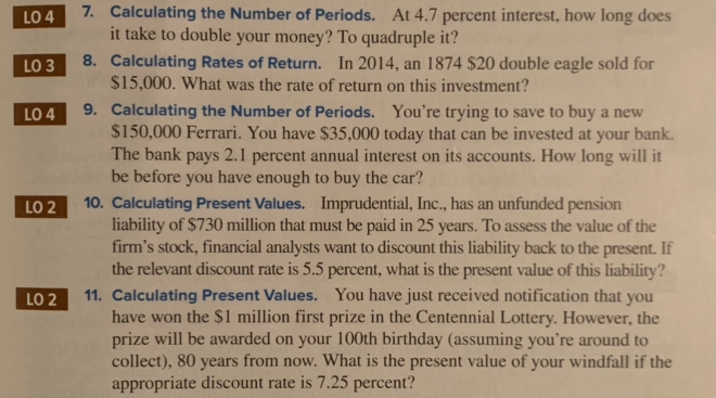 Solved 7. Calculating the Number of Periods. At 4.7 percent | Chegg.com