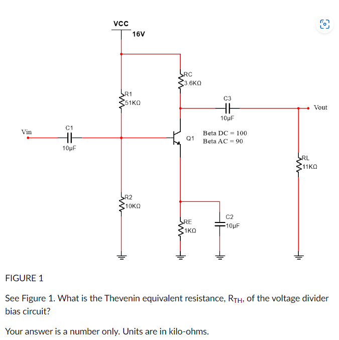 Solved See Figure 1. What is the AC input base resistance, | Chegg.com