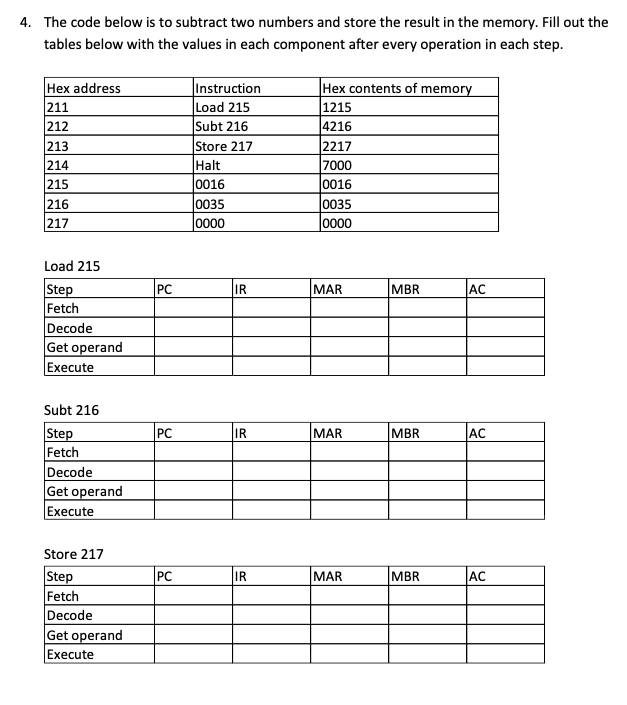 Solved MARIE (50 pts) MARIE has the following | Chegg.com