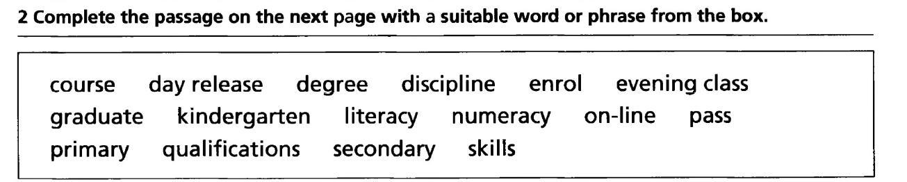 Solved 2 Complete the passage on the next page with a | Chegg.com