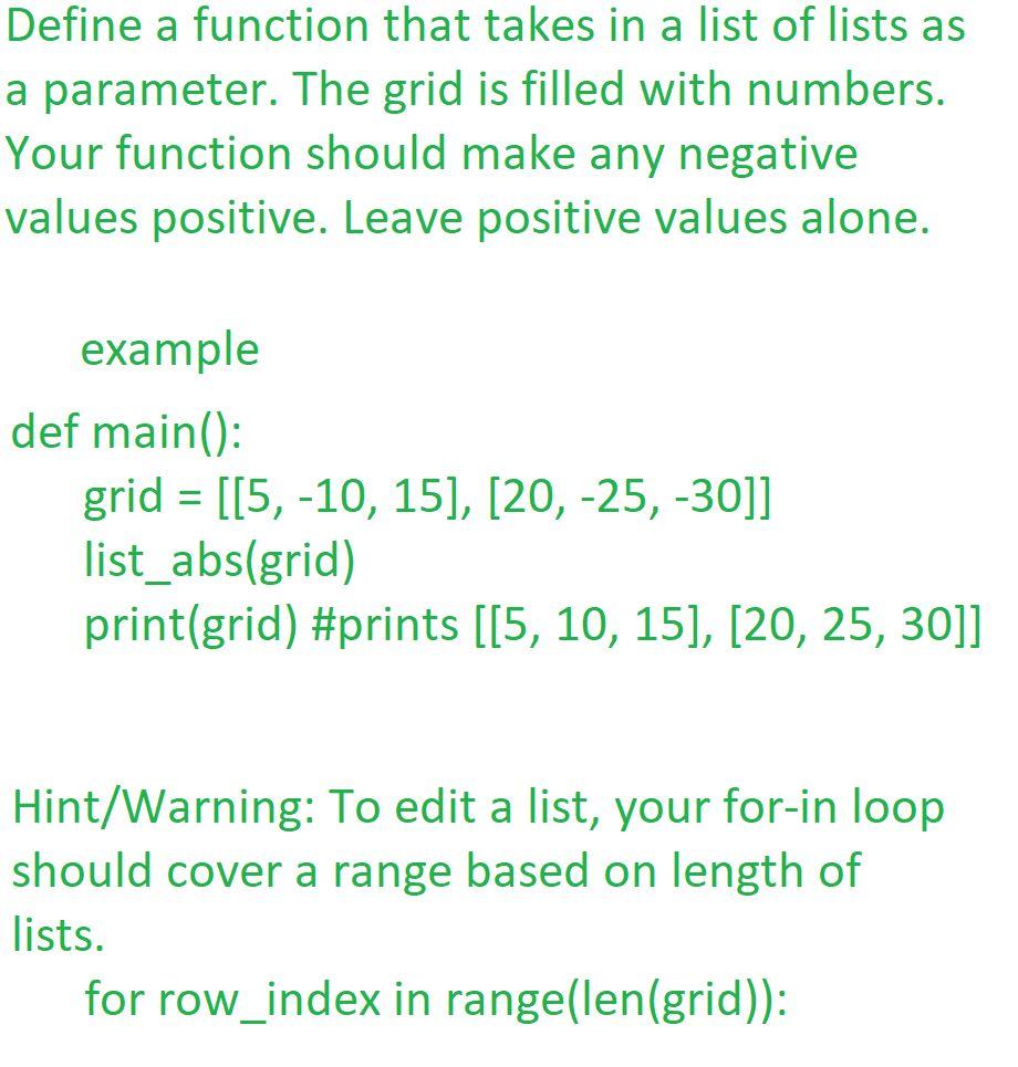 Solved IN PYTHON PLEASE: You will define a function that | Chegg.com