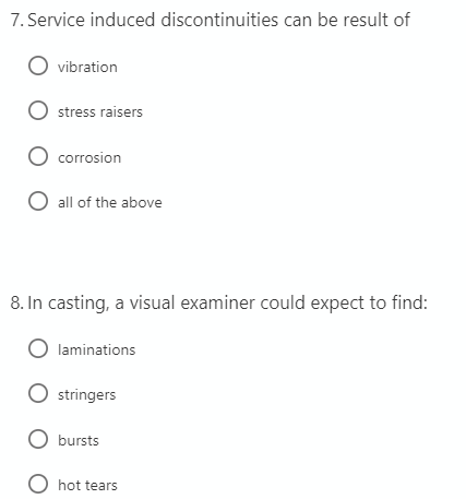 Solved 5. A discontinuity associated with metal overflow | Chegg.com