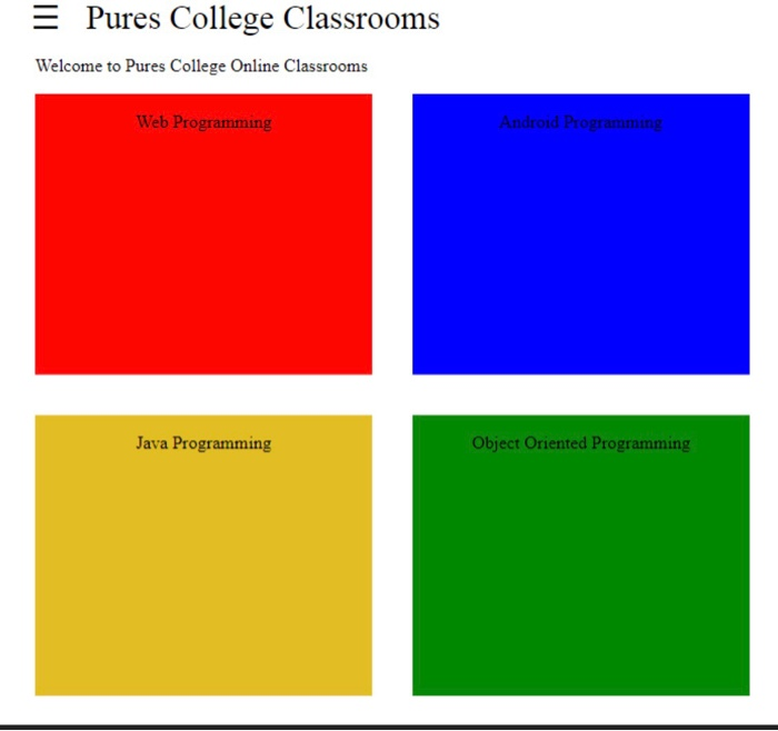Solved Create a website named "Pures Classroom" with one | Chegg.com