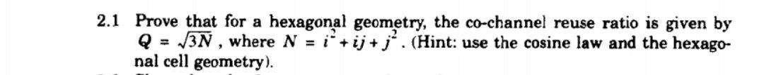 Solved 2.1 Prove that for a hexagonal geometry, the | Chegg.com