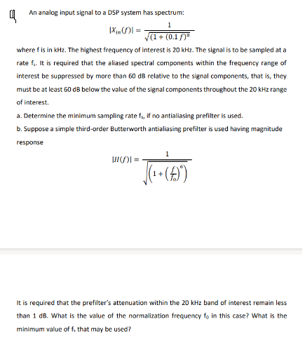 Solved Show me the steps to solve 凹An analog input signal to | Chegg.com