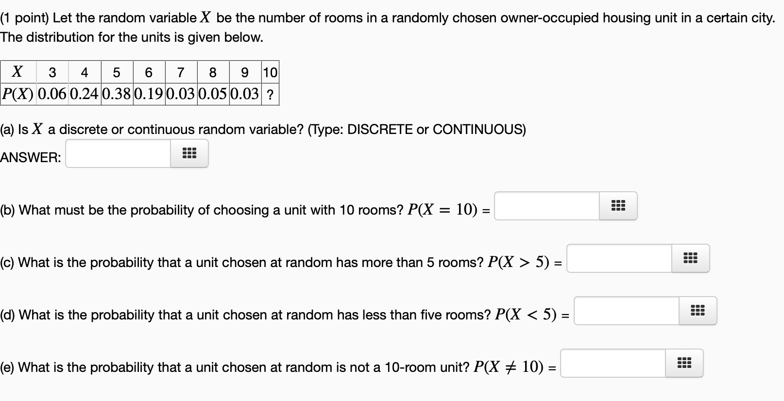 Solved Let the random variable X X be the number of rooms in | Chegg.com