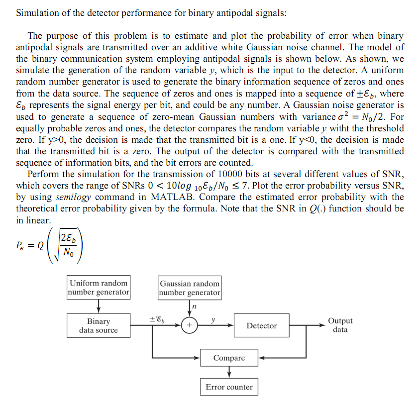 Simulation of the detector performance for binary | Chegg.com