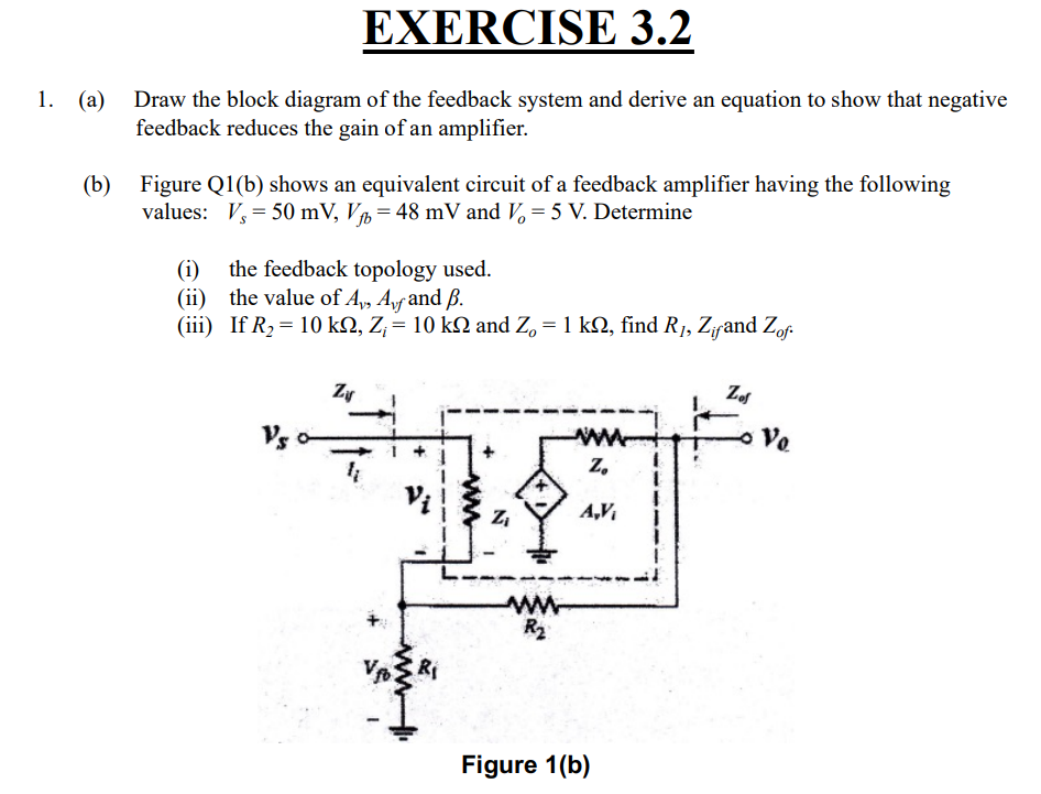 Solved EXERCISE 3.2 1. (a) Draw the block diagram of the | Chegg.com