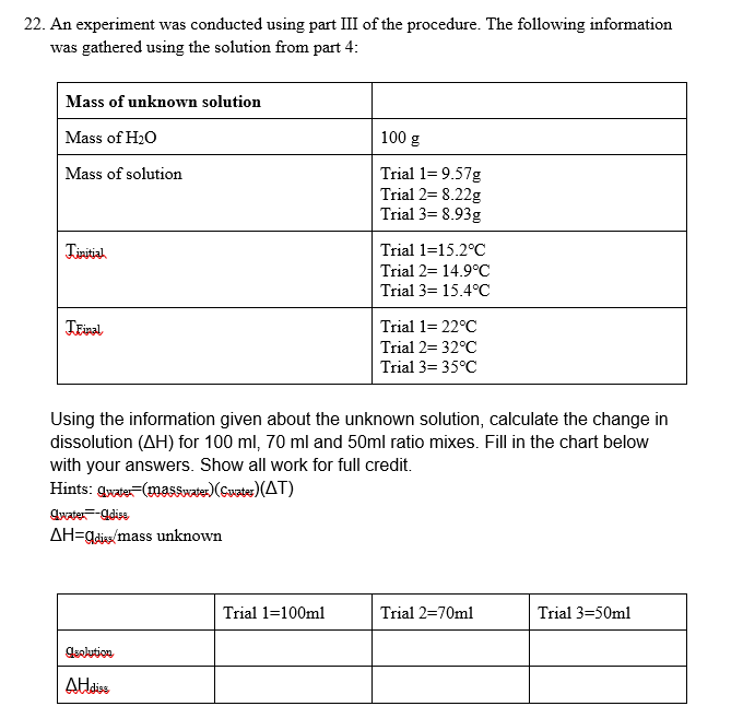 22. An experiment was conducted using part III of the | Chegg.com