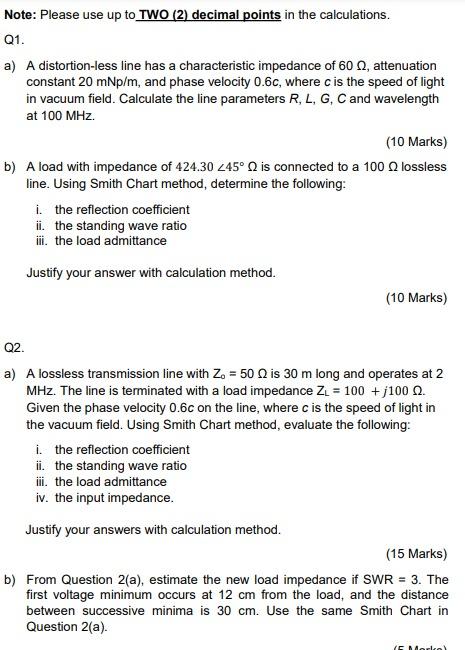 Solved Note: Please use up to TWO (2) decimal points in the | Chegg.com