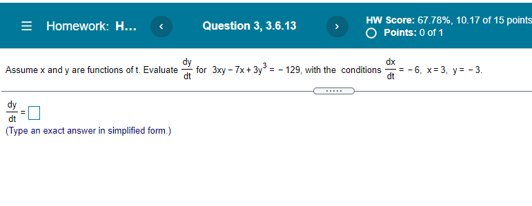 Solved Homework: H... Question 3, 3.6.13 HW Score: 67.78%, | Chegg.com