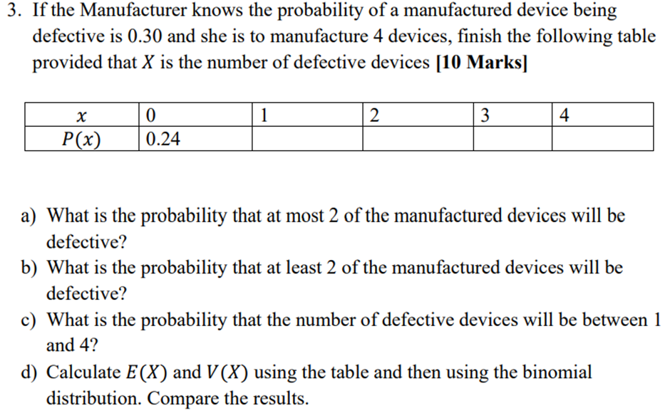 Solved If the Manufacturer knows the probability of a | Chegg.com