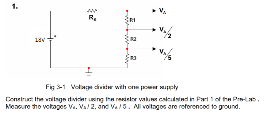 Solved For Part 1 of the procedure, design the voltage | Chegg.com