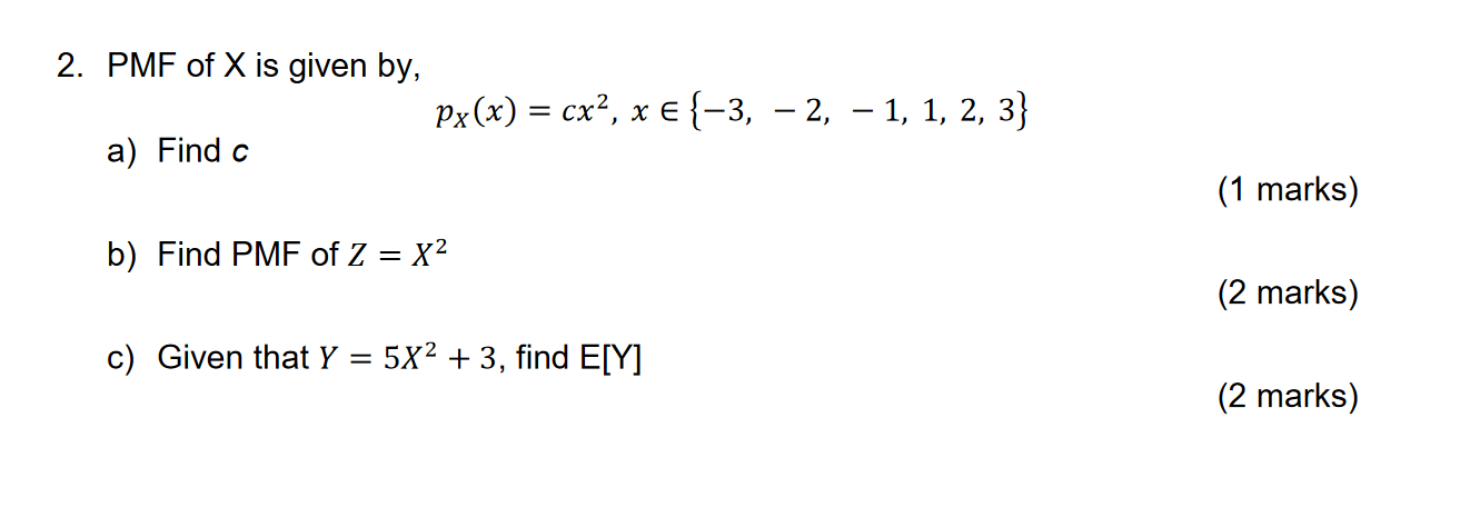 Solved PMF of X is given | Chegg.com