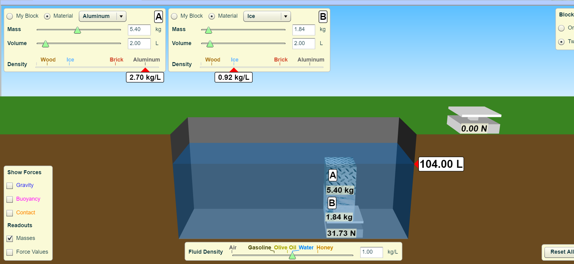 Solved 7. Using the submerged weight of the blocks combined, | Chegg.com