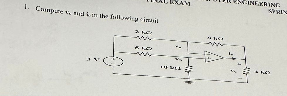 1. Compute v0 and i0 in the following circuit | Chegg.com