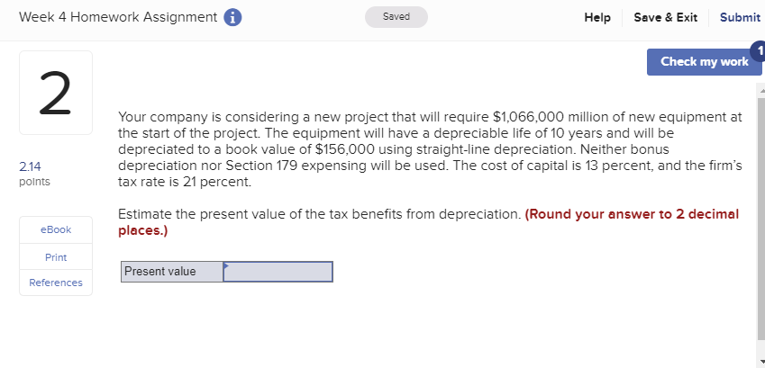Solved Week 4 Homework Assignment i Saved Help Save & Exit | Chegg.com