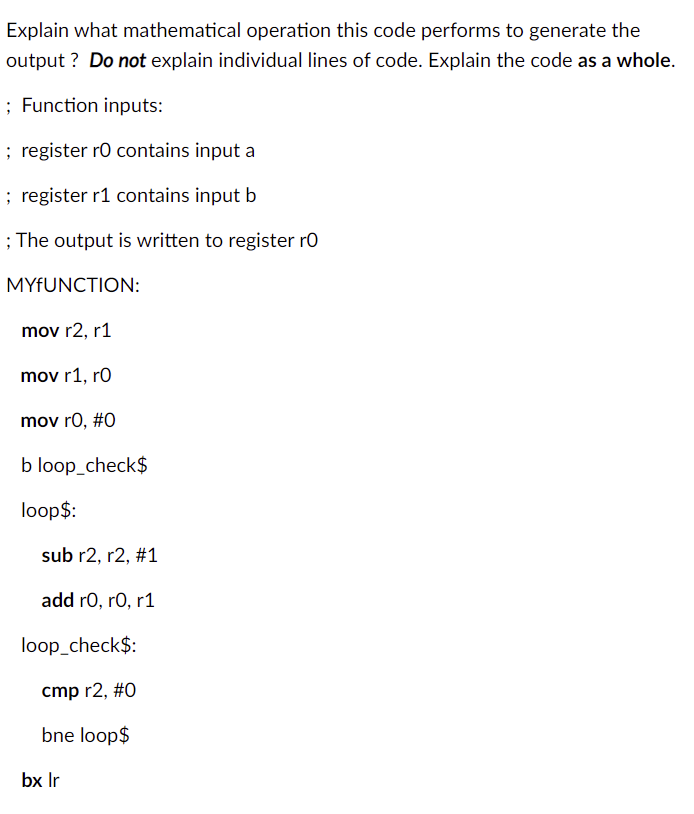 Solved Explain what mathematical operation this code | Chegg.com