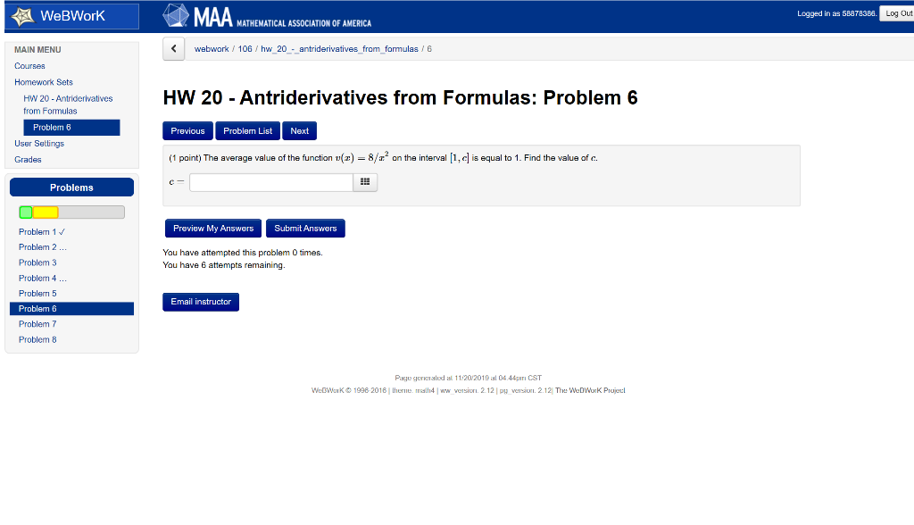 Solved WebWork MAA MATHEMATICAL ASSOCIATION OF AMERICA | Chegg.com Solved WebWork MAA MATHEMATICAL ASSOCIATION OF AMERICA | Chegg.com
