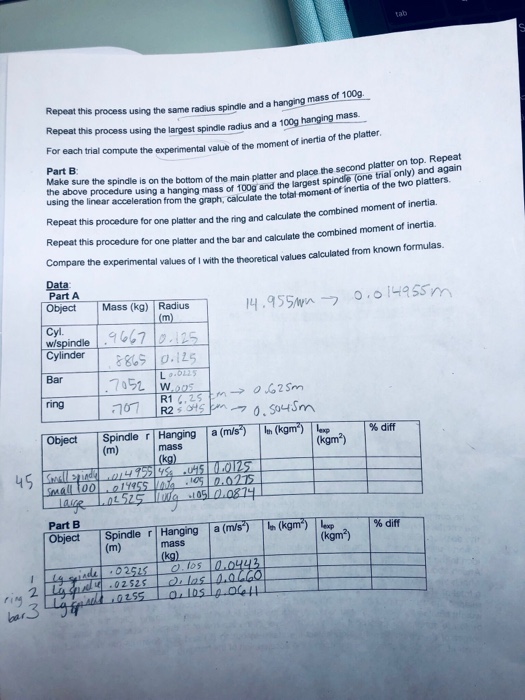Rotational dynamics calculations. Please help | Chegg.com