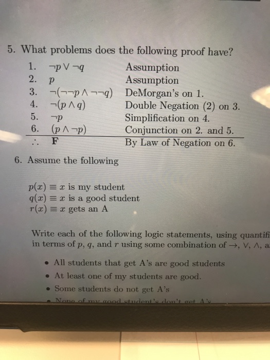 Solved 5. What problems does the following proof have? | Chegg.com