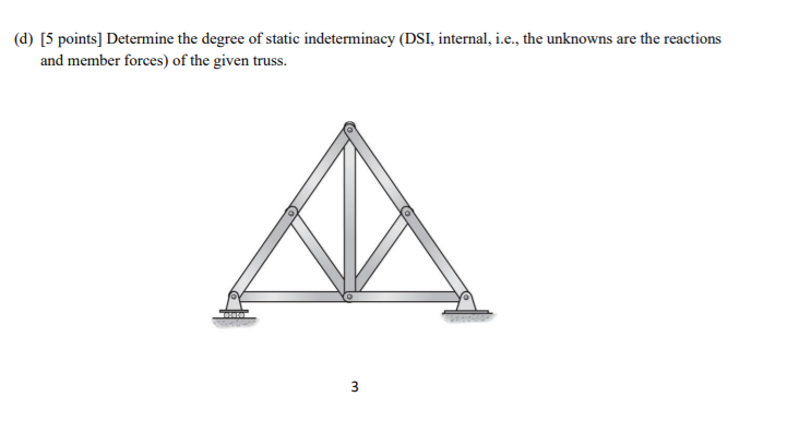 Solved (d) [5 points] Determine the degree of static | Chegg.com