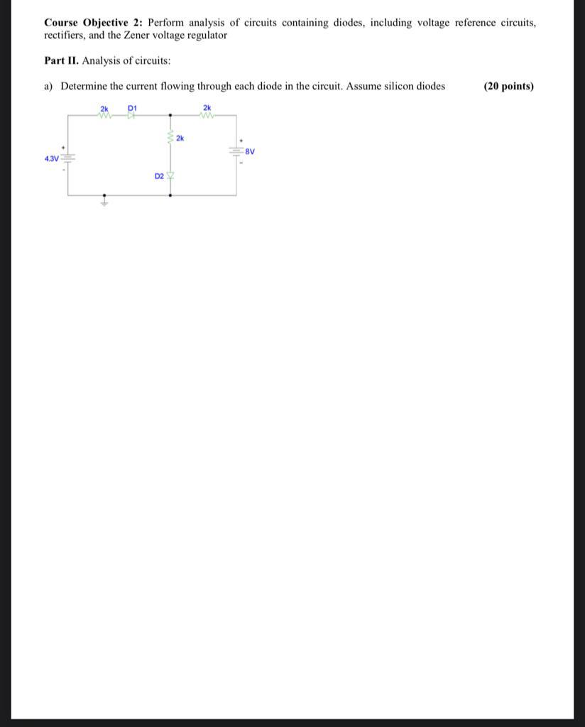 Solved Course Objective 2: Perform analysis of circuits | Chegg.com