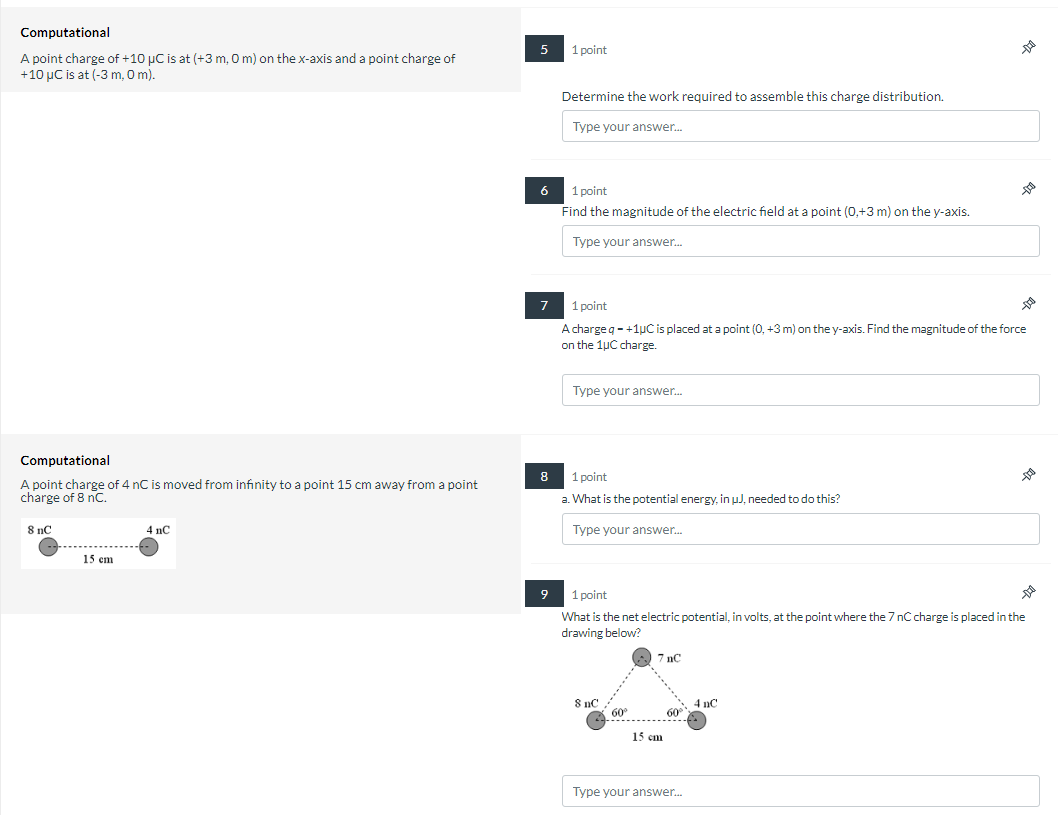 Solved Computational A point charge of +10μC is at (+3 m,0 | Chegg.com
