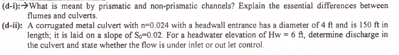 Solved (d-i): → What is meant by prismatic and non-prismatic | Chegg.com