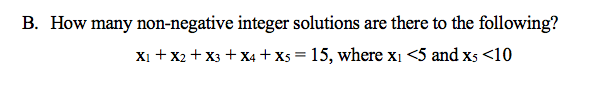 Solved B. How many non-negative integer solutions are there | Chegg.com