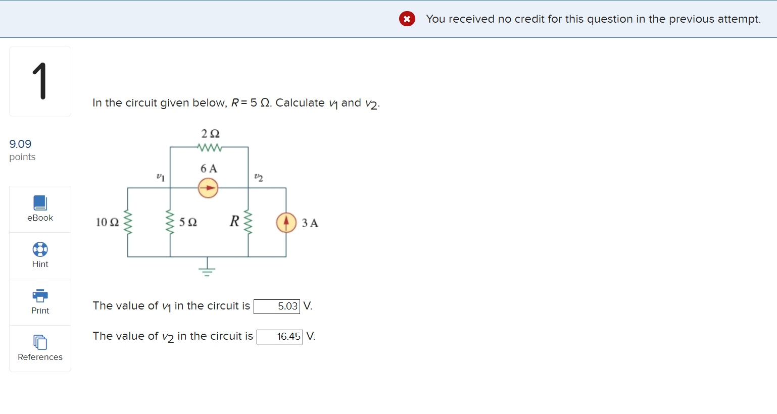 Solved 1 9.09 points eBook Hint Print References In the | Chegg.com