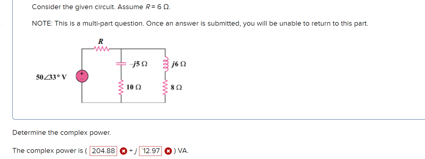 Solved Consider the given circuit. Assume R=6Ω. NOTE: This | Chegg.com