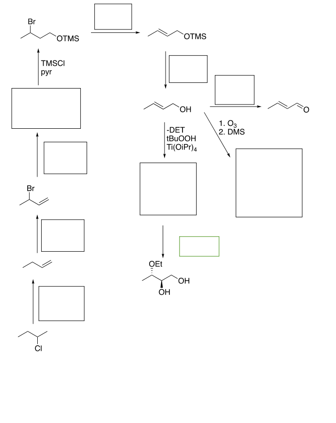 Solved Br OTMS OTMS TMSCI pyr OH 1.03 2. DMS -DET tBuOOH | Chegg.com