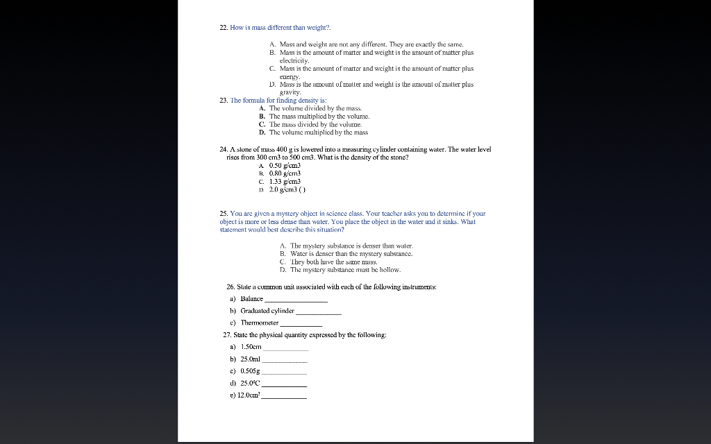Solved Chapter 2: Measurement an Sl units 1. What dues SI | Chegg.com