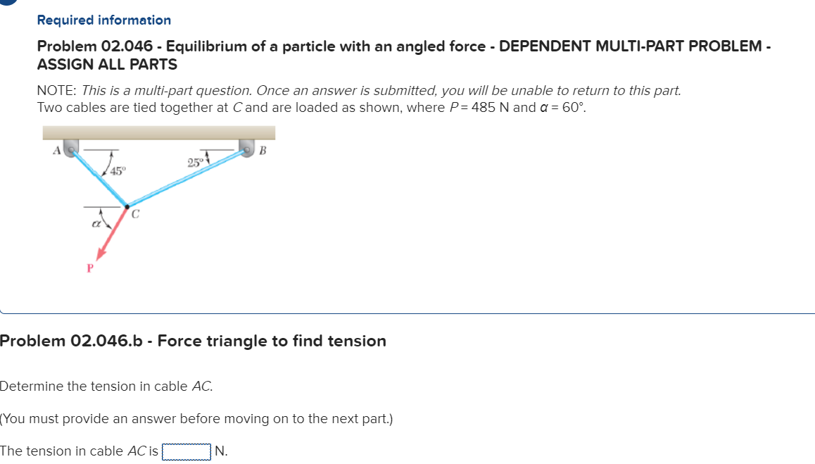 Solved Required information Problem 02.046 - Equilibrium of | Chegg.com