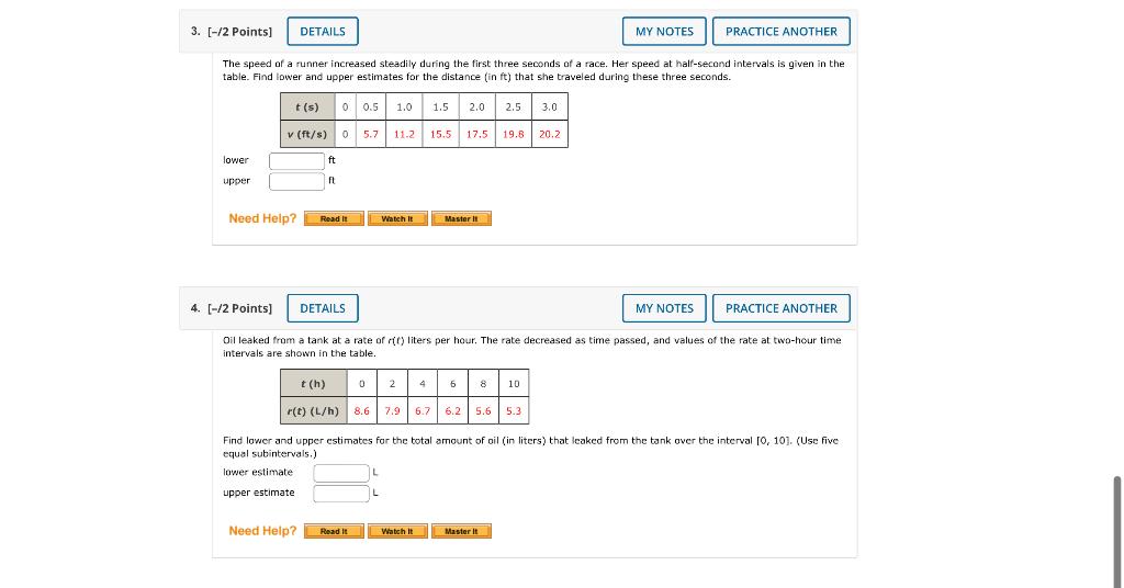 Solved 3. (-/2 Points] ] DETAILS MY NOTES PRACTICE ANOTHER | Chegg.com