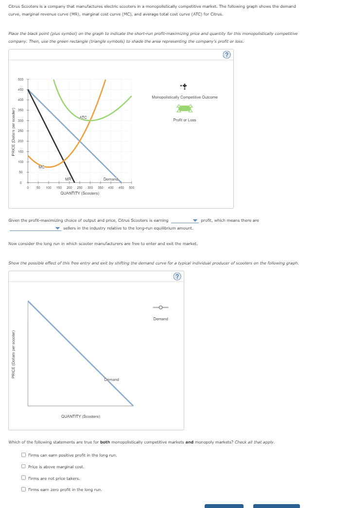 Solved curve, marginal revenue curve (MR), ﻿marginal cost | Chegg.com