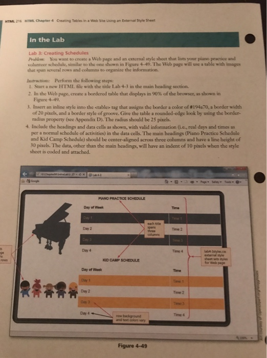 Solved NTML 216 HTMIL Chapter 4 Creating Tables in a Web | Chegg.com