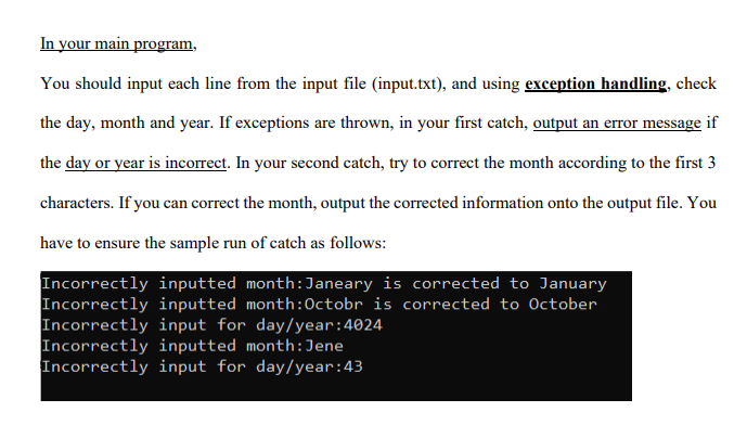 Solved Write a C++ program to read from an input file, | Chegg.com