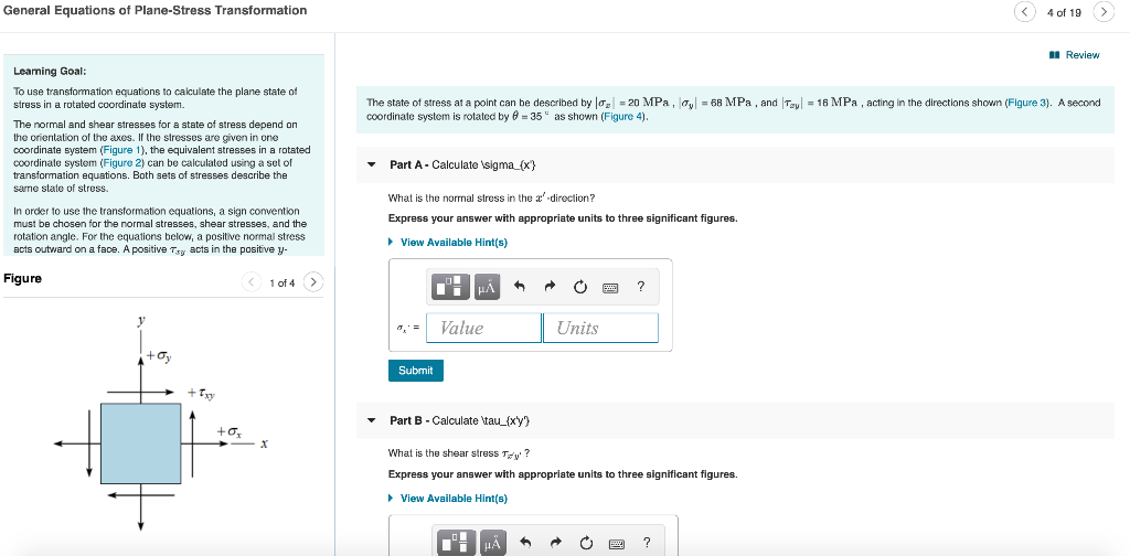 Solved General Equations of Plane-Stress Transformation