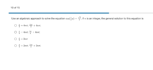 Solved Use an algebraic approach to solve the equation | Chegg.com