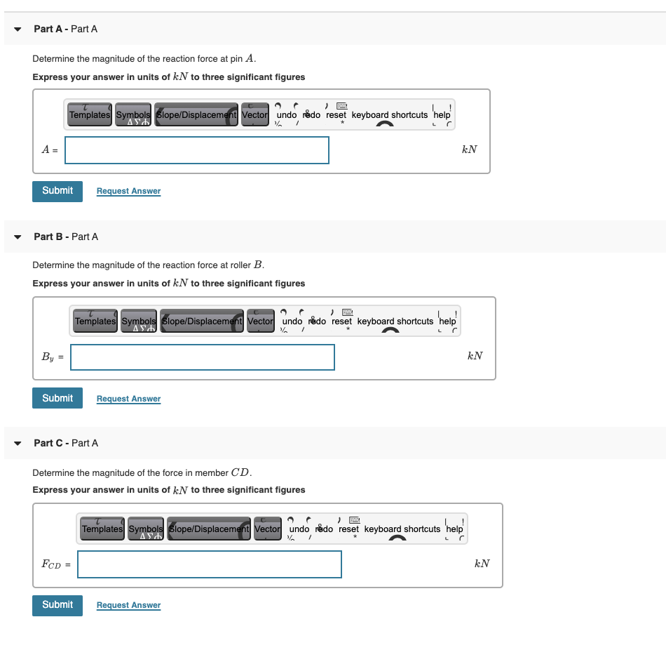 Solved F D 02 M B W1 W2 Angled member ABC is supported by | Chegg.com