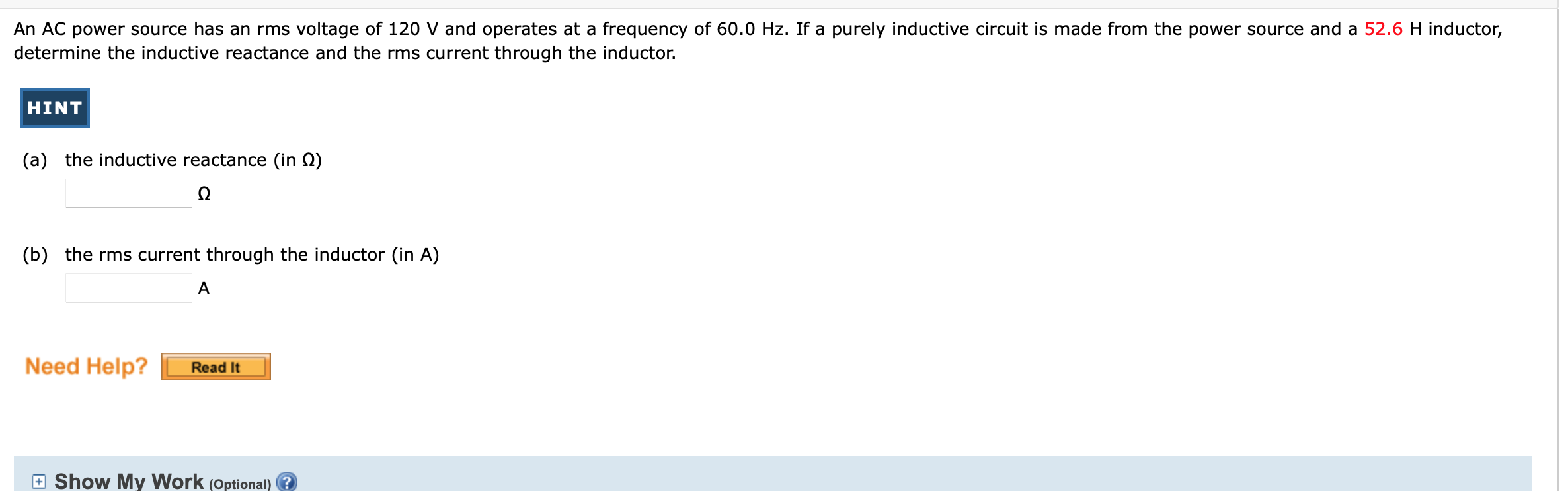 Solved An AC power source has an rms voltage of 120 V and | Chegg.com