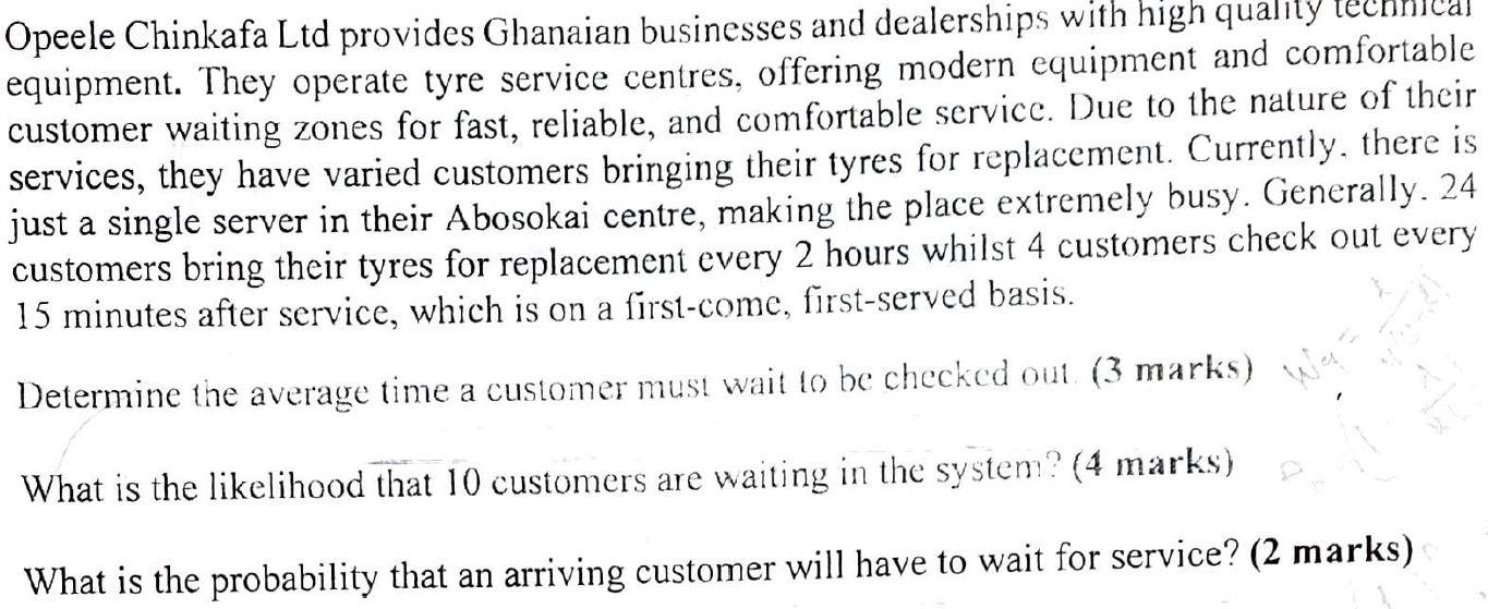 Solved customer waiting zones for fast, reliable, and | Chegg.com