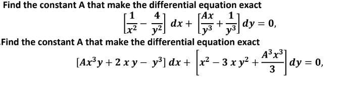 Solved Find the constant A that make the differential | Chegg.com