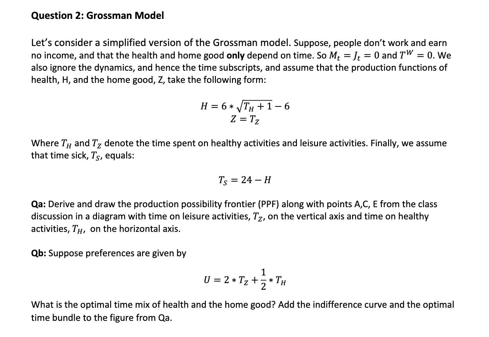 Solved Let's consider a simplified version of the Grossman | Chegg.com