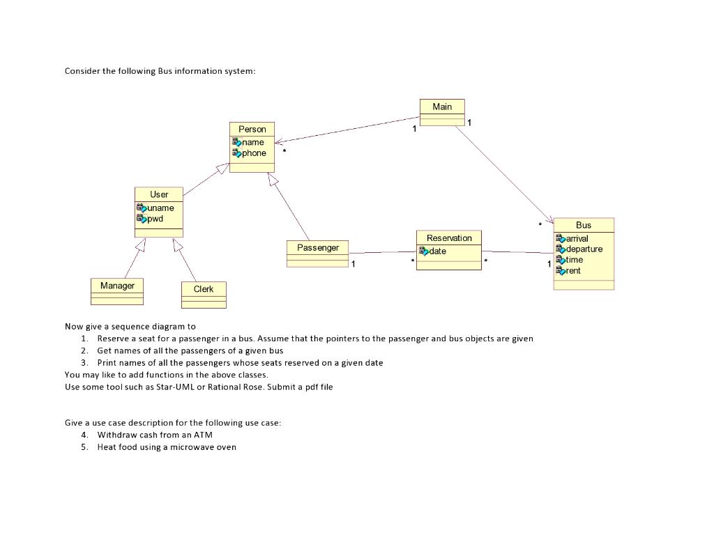 Consider the following Bus information system: Now | Chegg.com