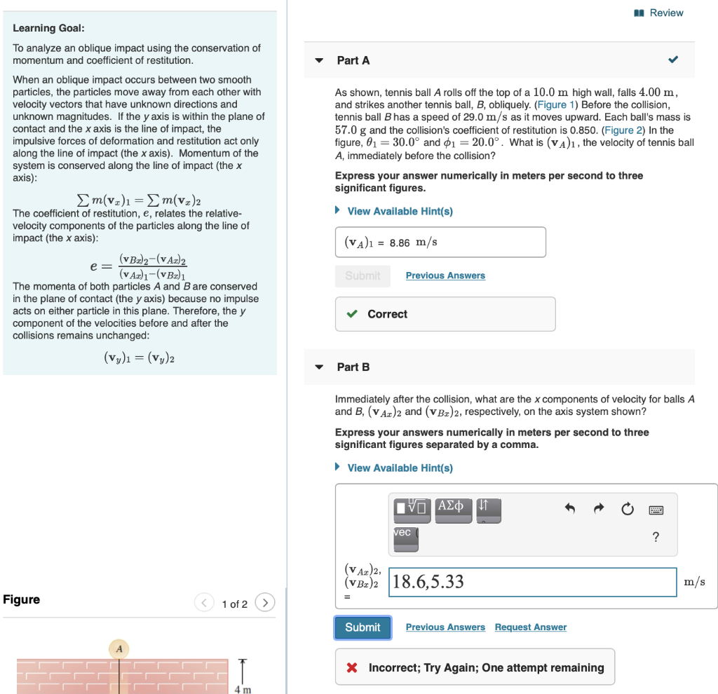 Solved Review Part A Learning Goal: To analyze an oblique | Chegg.com